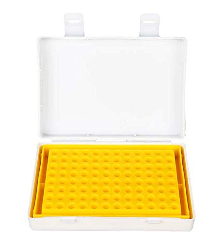 96 wells PCR Carrying box PCR Tube Rack ONLY for 0.2ml Micro-Tubes, 8 x 12 Array (Yellow)
