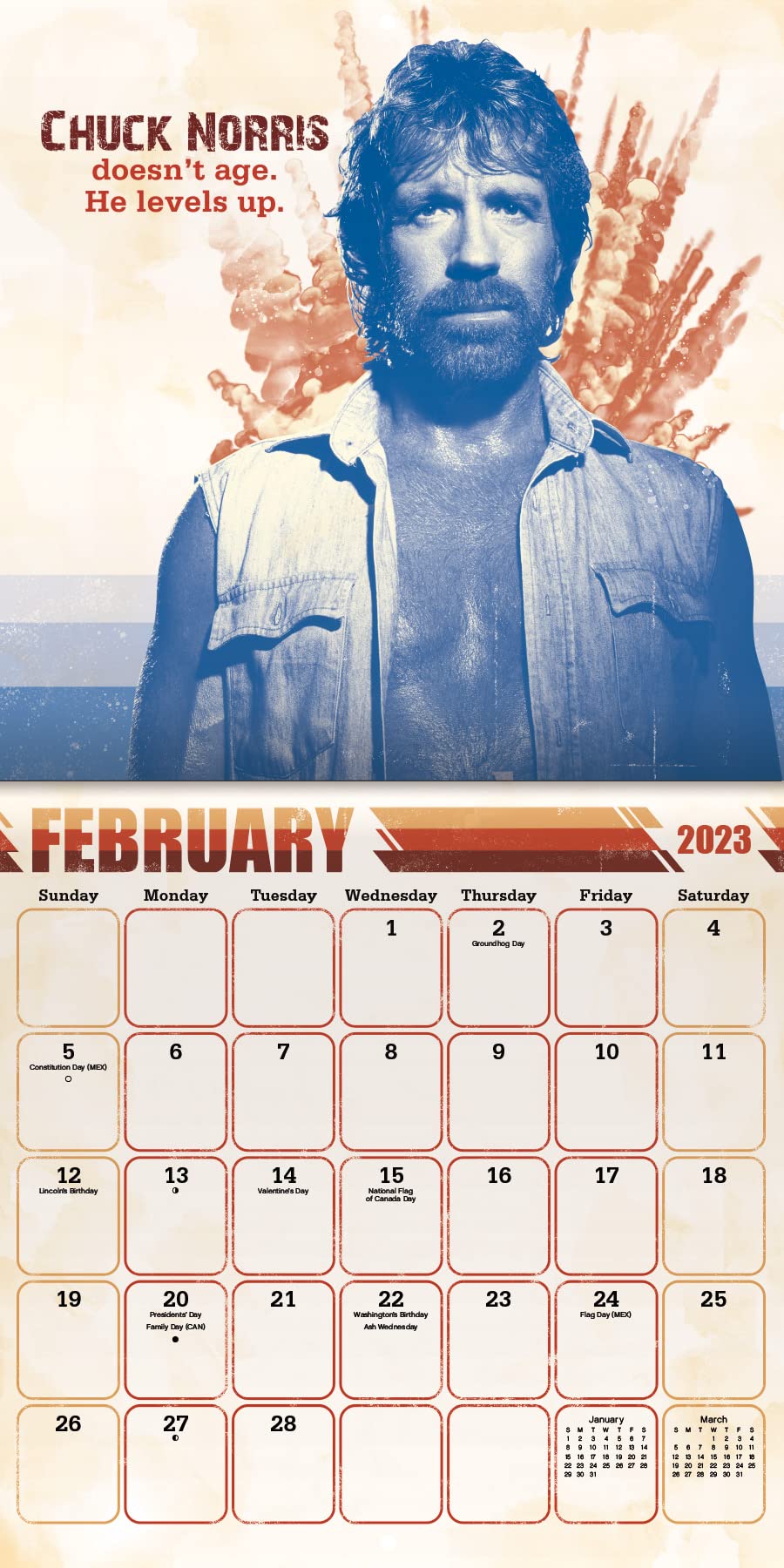 2023 Chuck Norris Wall Calendar