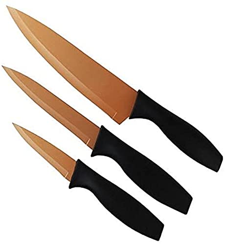 3 pc Copper Coated Knife Set