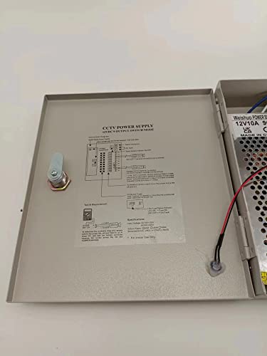 9CH Channel Port Distributed Power Supply Box Swithing Power Supply Output 12V 10 Amp for CCTV DVR Security System and Cameras