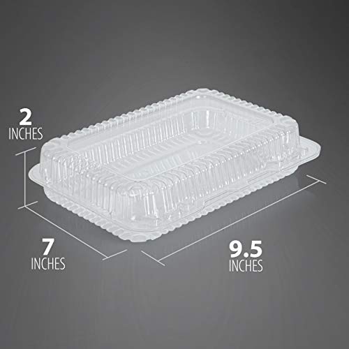 Clear Plastic Hinged Food containers - Sturdy Disposable Bakery Lid Cookie Container Boxes - 7βx 6βx2β (40)