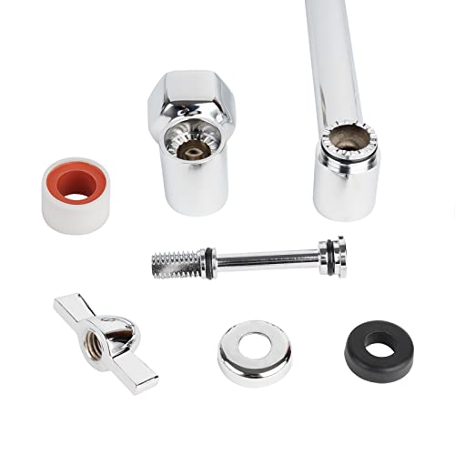 12 Inch Solid Brass Adjustable Shower Head Extension Arm Flexible Height & Angle Shower Arm Extender with Lock Joints, Universal Connection Extra Long Shower Extension Arm, Chrome Finish