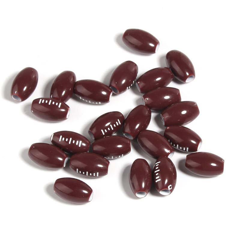 100 Pcs Football Beads 12mm Sports Pony Beads
