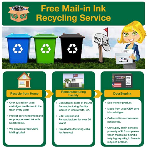 DoorStepInk Remanufactured in The USA Ink Cartridge Replacements for HP 962 Yellow for Printers HP Officejet Pro 9010, 9012, 9013, 9015, 9016, 9019, 9020, 9025