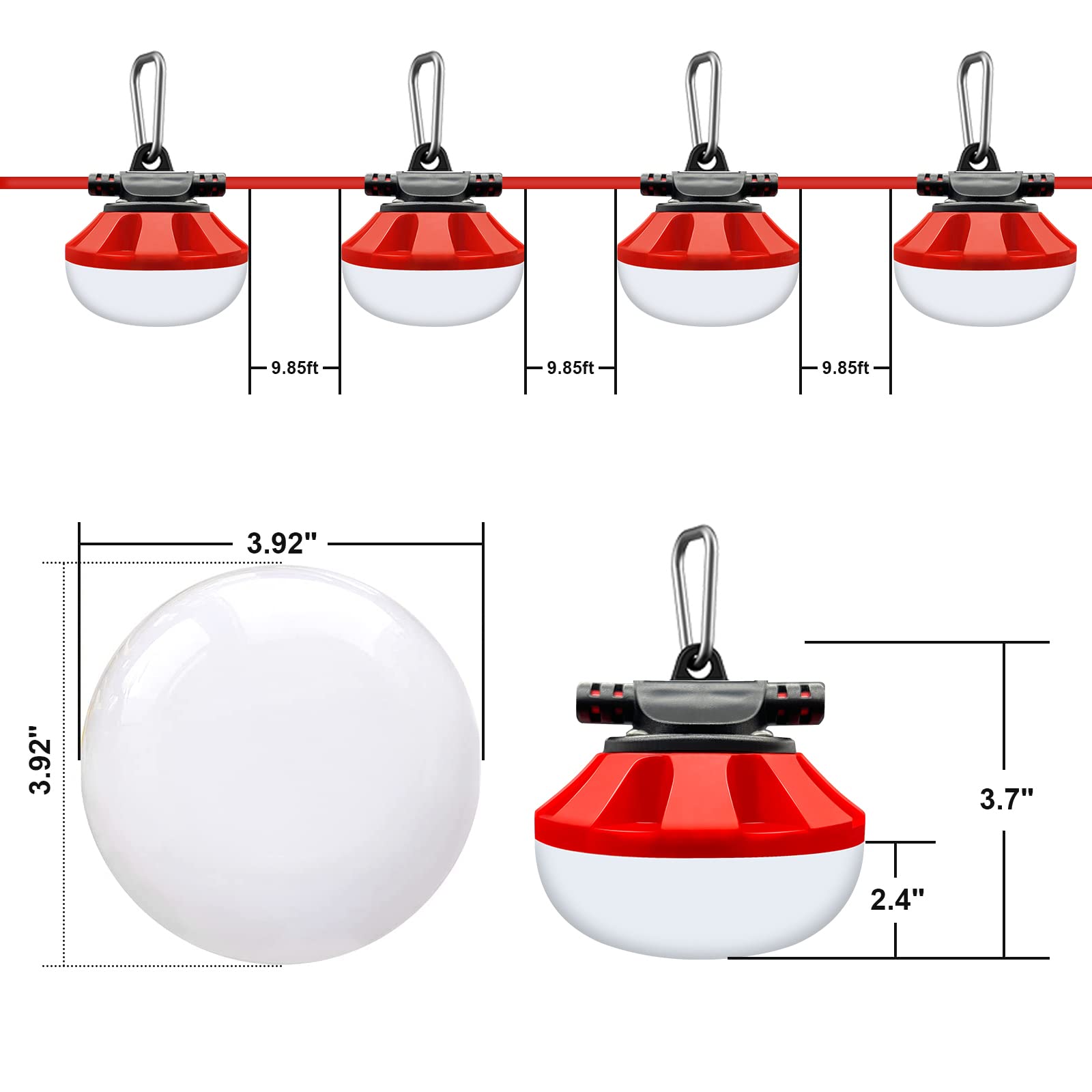 100Ft LED G40 Globe Patio String Lights,Shatterproof Waterproof Outdoor Light String with 50+2 Dimmable Plastic Clear Globe Bulbs,Decoration for Bistro Backyard Cafe Porch Garden Party Wedding
