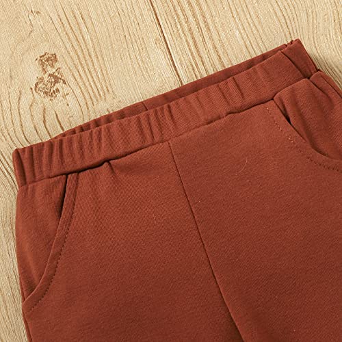 Tikoubabe Baby Boy Clothes Infant Sweatshirt Fall Winter Outfits Long Sleeve Pocket Pants Hats 3 Pcs Light Green Brown 12-18 Months