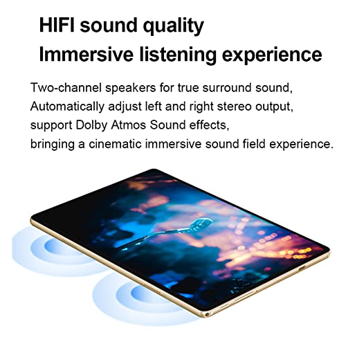 10Inch Tablet Computer, 6G RAM 128G ROM, 10 1960x1080 IPS Display Screen Ultra Slim Tablet PC, Android 12.0 MT6750 8 Cores, BT5.0 Touch, 5G WiFi Calling Tablet(Yellow)