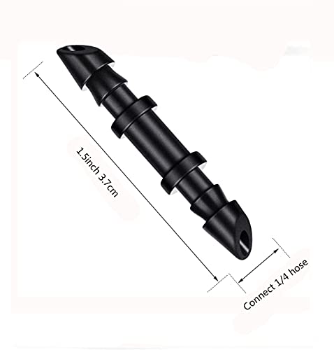 Vseegrs 110PCS Barbed Tee 1/2 inch to 1/4 inch Irrigation Tube Anti-Drop Premiun Quality Fitting (fits 13mm ID/ 4mm ID),6-Way Adapter,Anti-Drop Irrigation Tube,16mm drip Irrigation kit(Black)
