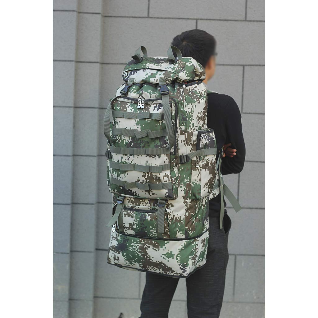 100L Tactical Rucksack Backpack,Large capacity design, the bottom can be expanded 16cm,Hiking Backpack for Men Military Camping Rucksack Travel Daypack,A