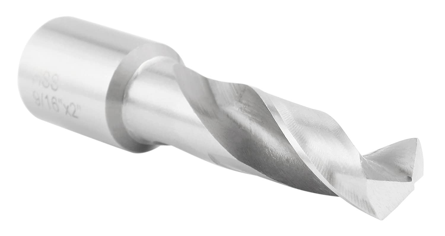 Accusize Industrial Tools 9/16 Inch Dia of Drill H.S.S. Fully Ground Drill with 3/4 Inch Weldon Shank, 2 Inch Cutting Depth, 0519-2916