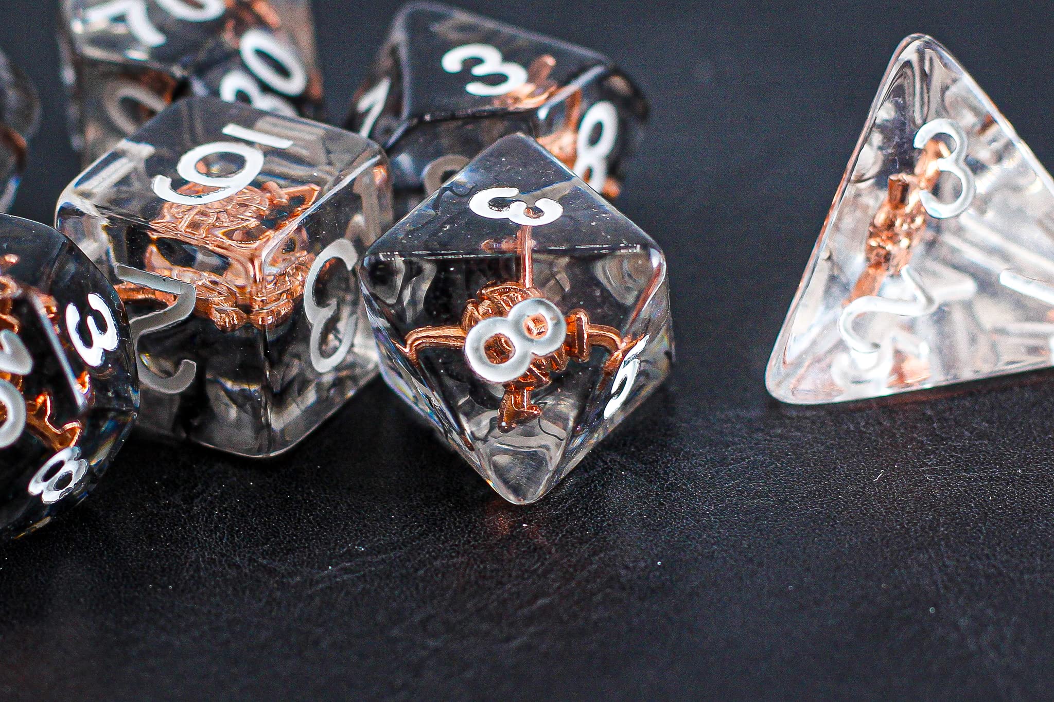 3DEGOS Black Rogue Pirate DND Dice Set for Dungeons and Dragons Gifts, D&D, D and D, Pathfinder, Accessories, D20, Polyhedral, Resin Dice, Metal, Dice Tray, Tower, Bag, Box
