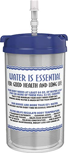 32 oz Insulated Cold Drink Hospital Mug with Blue Lid | Water Essential Travel Mug