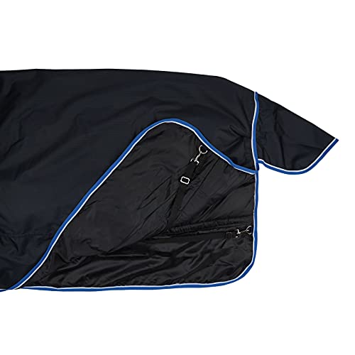 HORZE Glasgow Heavy Weight Waterproof Winter Turnout Horse Blanket (350g Fill) - Dark Blue - 78 in