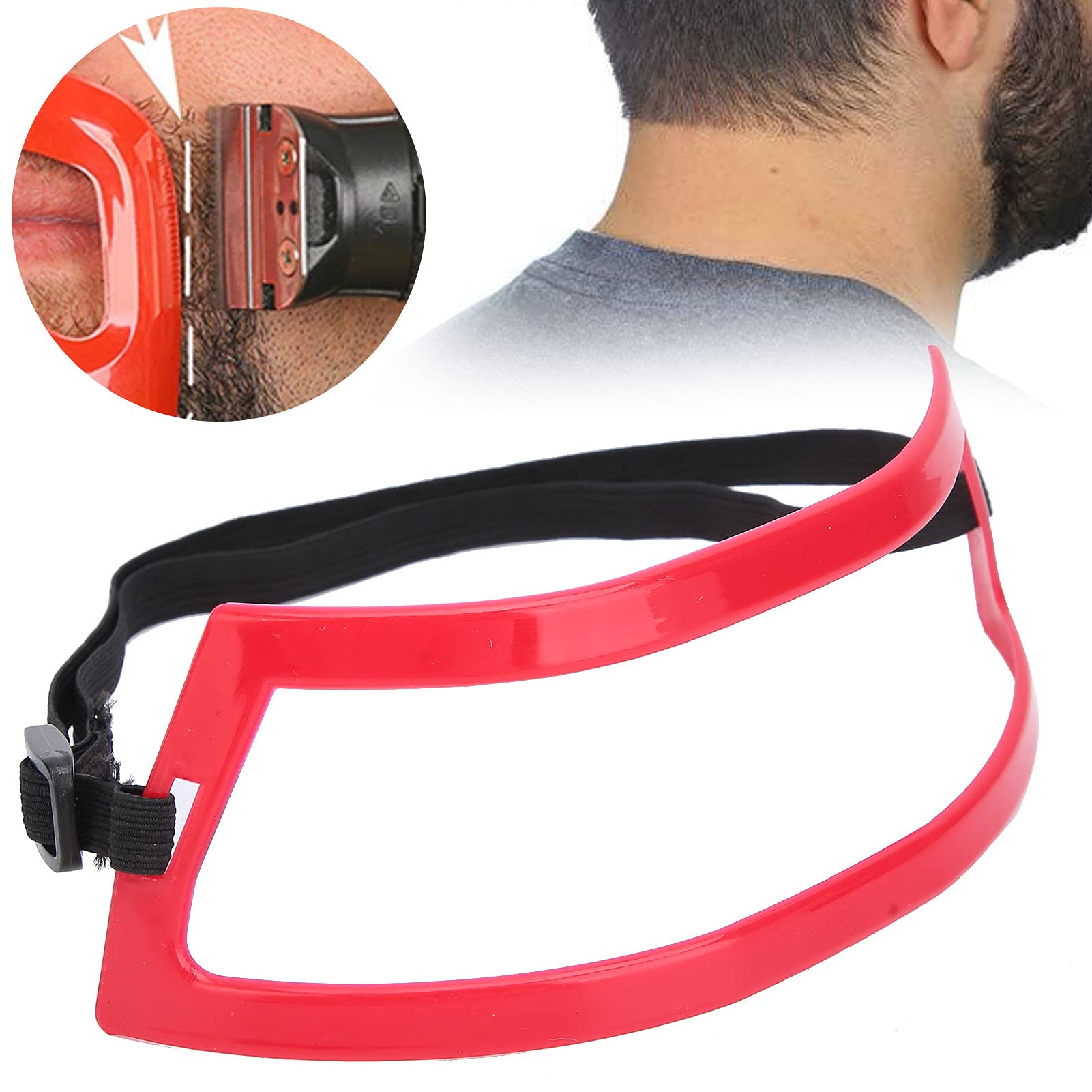 Men Neckline Shaving Template Neck Hair Trimming Styling Red Hairline Shaping Tools for Trimming, Mustache, Neckline and Hairline Line-up