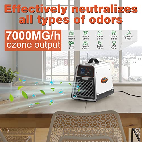 Abestorm Commercial Ozone Generator 7,000mg/h Portable Ozone Machine for Cars, Industrial O3 Air Purifier Generator for Odor Removal, Rooms, Pets, Smoke(OZ-G700)