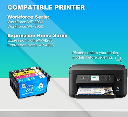 232XL Ink Cartridges Remanufactured Replacement for Epson 232 XL Ink Cartridges Combo Pack for XP-4200 XP-4205 WF-2930 WF-2950 Printer (1 Black, 1 Cyan, 1 Magenta, 1 Yellow, 4 Pack)