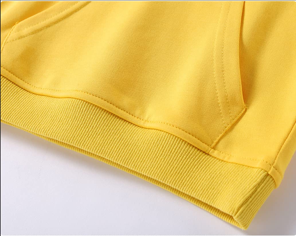 TeTii Baby Toddler Kids Boy Girl Solid Casual Pocket Hoodie Sweatershirt Pullover Yellow