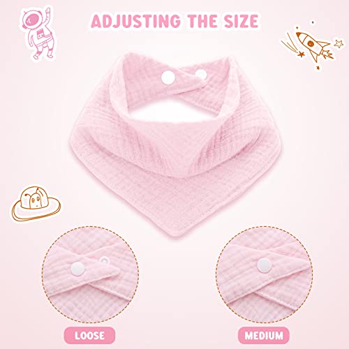AIXMEET 10 Pack Muslin Baby Bibs, Absorbent Baby Bandana Drool Bibs, Solid Colors Set for Teething and Drooling, Stylish Unisex Bibs, Soft Teething Bibs for Infants, Easy to wash, easy to put on