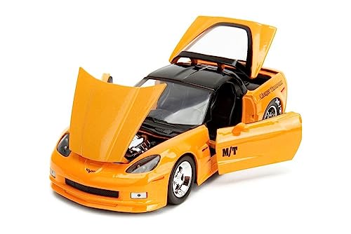 2006 Chevy Corvette Z06, Yellow - Jada Toys 34204/4-1/24 Scale Diecast Model Car