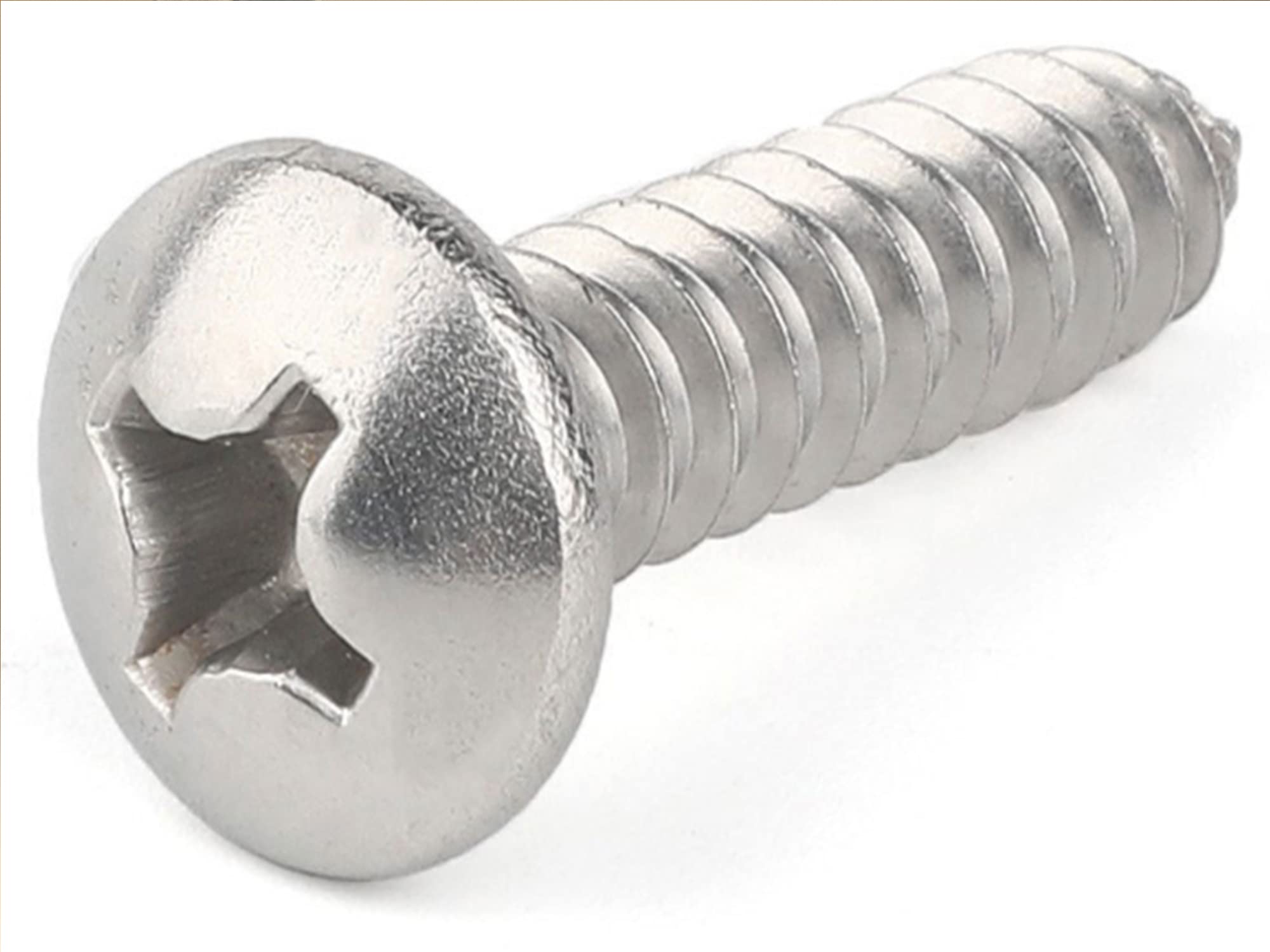 100pcs #6 x 5/8 Wood Screws Truss Head Phillips 304 Stainless Steel Self Tapping Screws