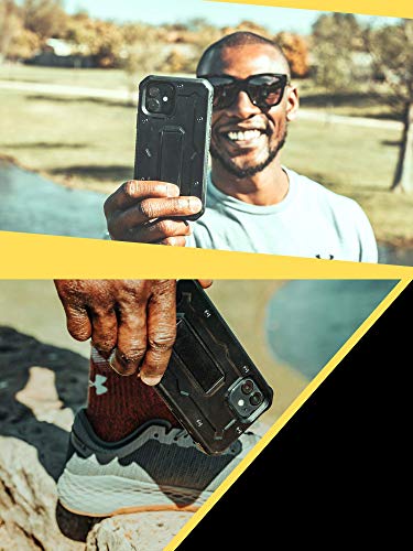 ArmadilloTek Vanguard Designed for iPhone 12 / iPhone 12 Pro Case (6.1 inches) Military Grade Full-Body Rugged with Built-in Screen Protector and Kickstand - Black