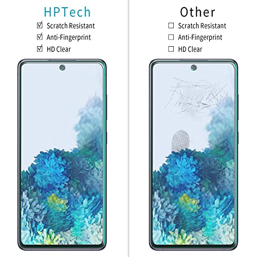 HPTech (2 Pack) Designed for Samsung Galaxy S20 FE, Galaxy S20 FE 5G, Galaxy S20 FE 5G UW Tempered Glass Screen Protector, 9H Hardness, Support Fingerprint Reader, Case Friendly