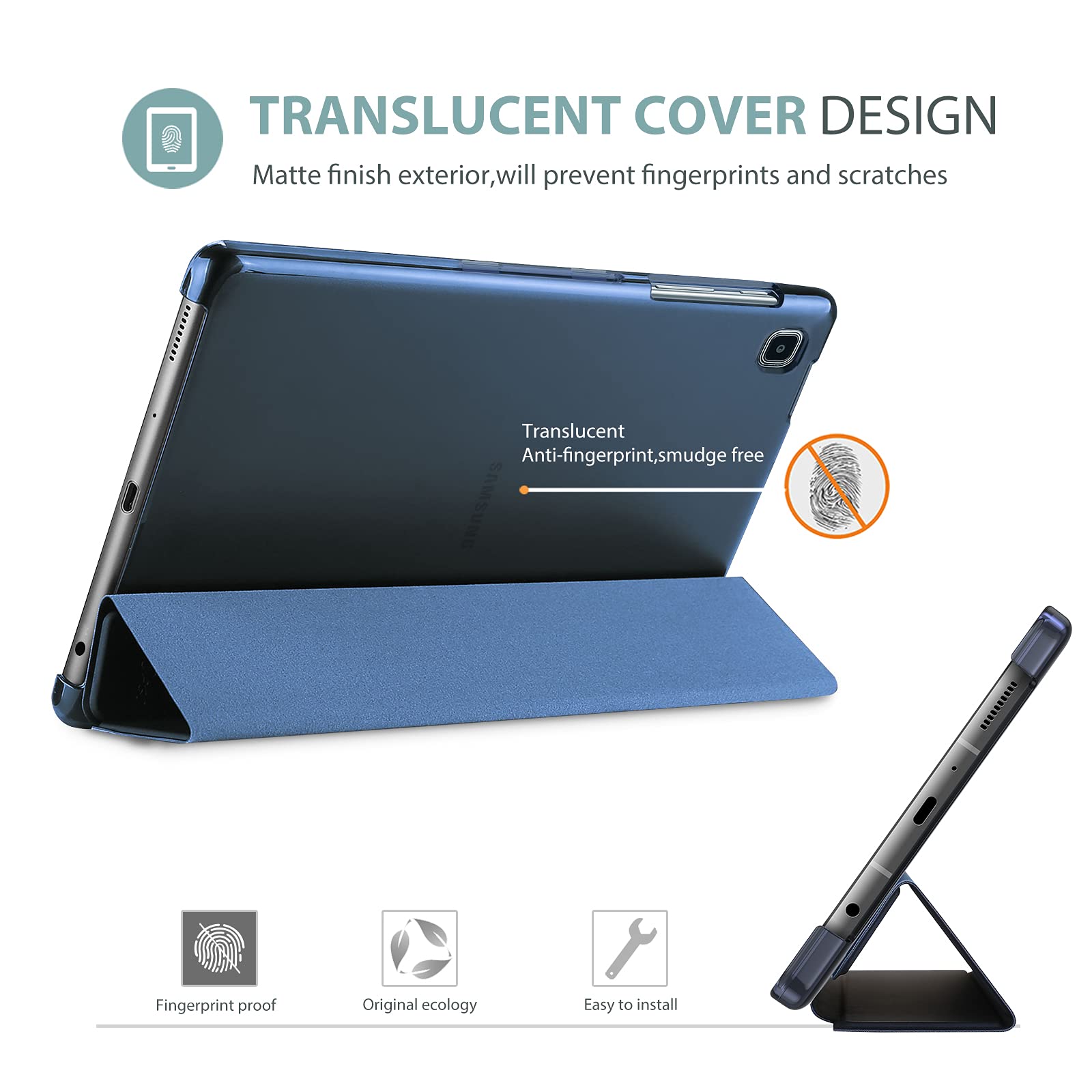 ProCase Cover for Samsung Galaxy Tab A7 Lite 8.7 Inch 2021 Tablet Model SM-T220/T225/T227,Slim Stand Hard Back Shell Protective Case for Galaxy Tab A7 Lite 8.7" -Navy