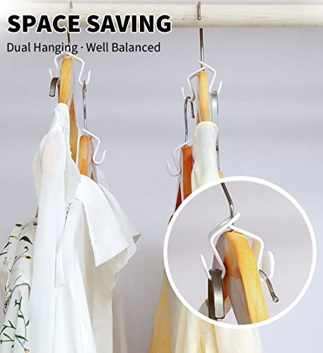 200PCS Clothes Hanger Connector Hooks, 4-Colors Hanger Extender Clips, Plastic Magic Hanger Hooks for Hangers Space Saving and Clothes Closet Organizer
