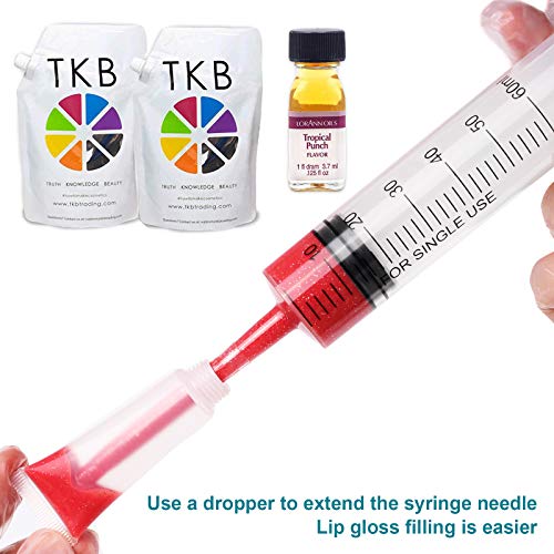 6Pack 60ml Syringe for Liquid - Large Plastic Syringes Without Needle for Jello Shots Food Thick Liquids and Irrigation Water, Lip Gloss Filling, Feeding Dogs Meds, Measuring ( 6 Pack 60 ml / cc )