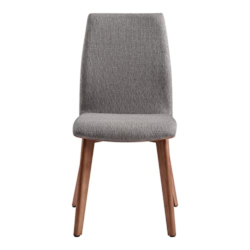 Armen Living Archie Modern Fabric Upholstery Dining Room Kitchen Accent Chairs - Set of 2, Gray, 18.5" Seat Height