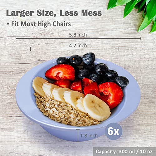 6pcs Bamboo Kids Bowls for Baby Feeding, Toddler Snack Bowls, Tableware for Baby Toddler Kids Bamboo Toddler Dishes & Dinnerware Sets