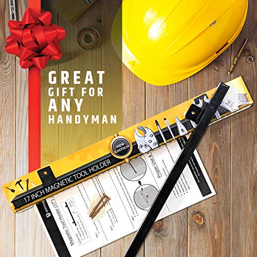 17" Heavy-Duty Magnetic Tool Holder (Upgraded Version) - Extremely Powerful Magnetic Pull Force to Hold Heavy Tools - Professional Space-Saving Magnetic Tool Bar - Metal Tool Organizer Rack/Strip