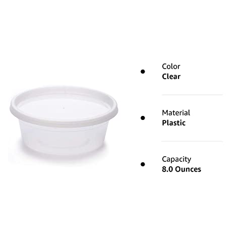 YW Deli Food Storage Containers with Lids (48 Count) (8oz)