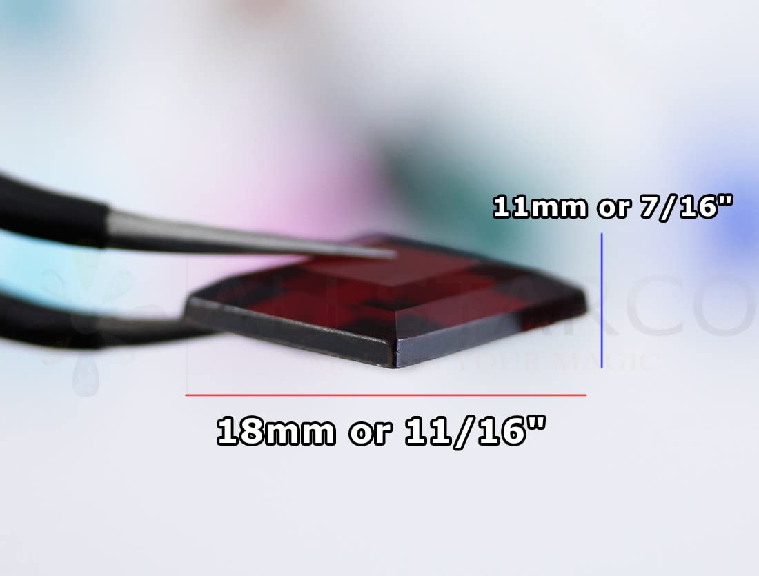 11x18mm Flat Back Diamond Acrylic Rhinestones Plastic Gems for Jewelry Making Costume Jewels Cosplay Embelishments - 35 Pieces (Red Ruby H103)