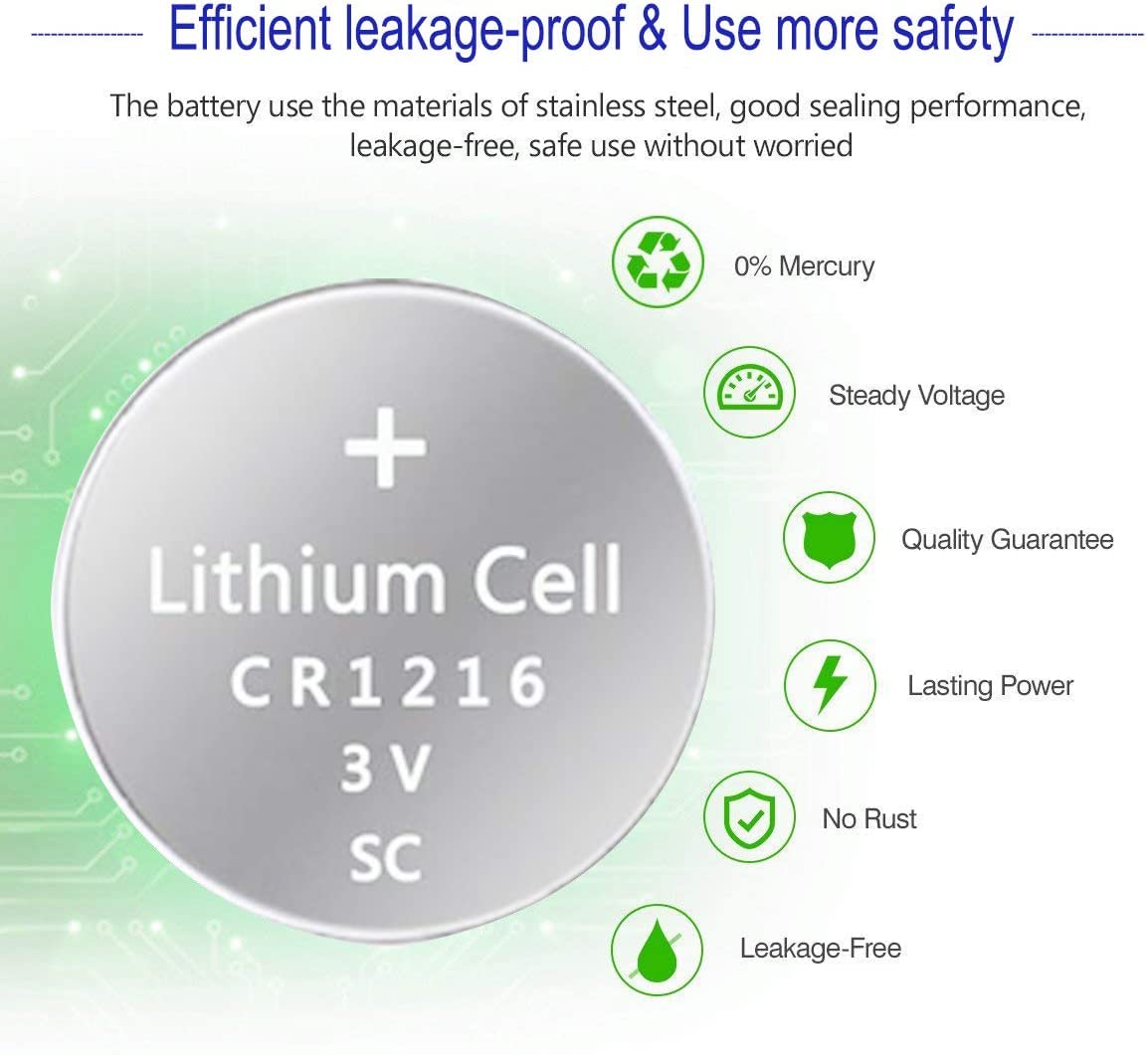 UOGTNON CR1216 3V Watch Lithium Battery(5-Pack)