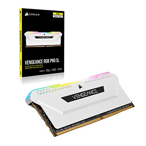 CORSAIR VENGEANCE RGB PRO SL 64GB (4x16GB) DDR4 3600 (PC4-28800) C18 1.35V - White