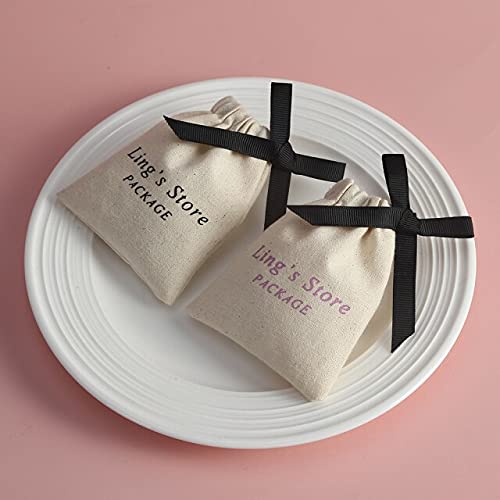 100pcs Jewelry Drawstring Bag for Wedding Christmas Gift Pouches Cotton Jute Velvet Storage Bags Earrings Display Print Logo