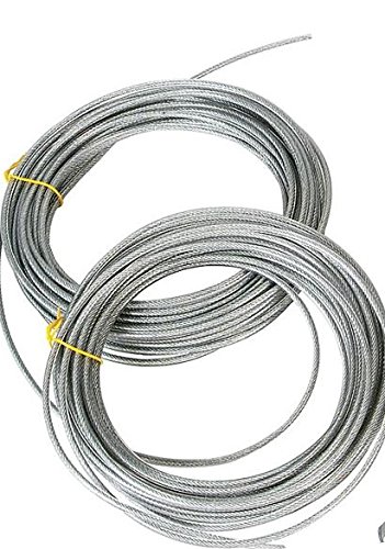 50-250 Ft Clothesline Cable, Vinyl Coated Heavy Duty 2000 Lb. Flexible, Long-Lasting The Best for Washline Pulleys (50 ft)
