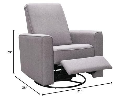 Abbyson Living Hampton Swivel Glider Nursery Recliner - Upholstered, Fully Padded, Reclining Rocking Chair, Taupe