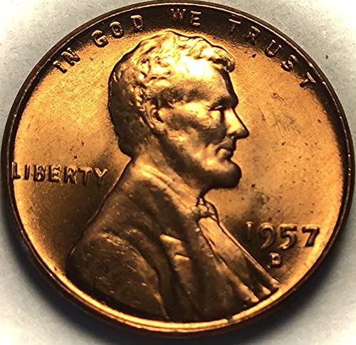 1957 D Lincoln wheat cent Red Penny Seller Mint State