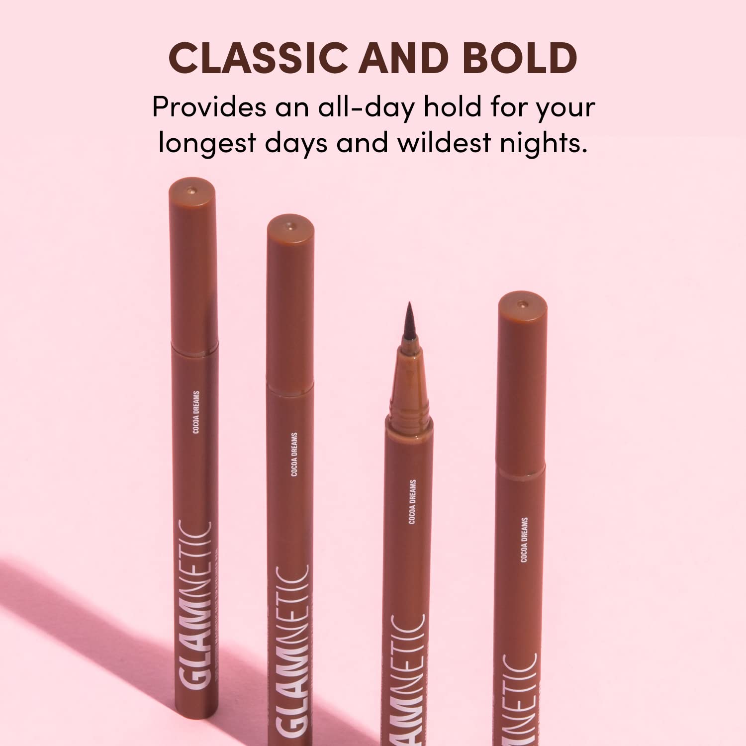 Glamnetic Magnetic Felt Tip Eyeliner - Cocoa Dreams | Soo Future! Brown Waterproof Liquid Liner Pen for Magnetic Eyelashes, Sweatproof, Paraben-Free