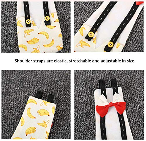 ABCD Chicken Diapers, Duck Diapers, Adjustable Chicken Diapers, Washable and Reusable, Chicken Costumes with Bows (Banana, M)