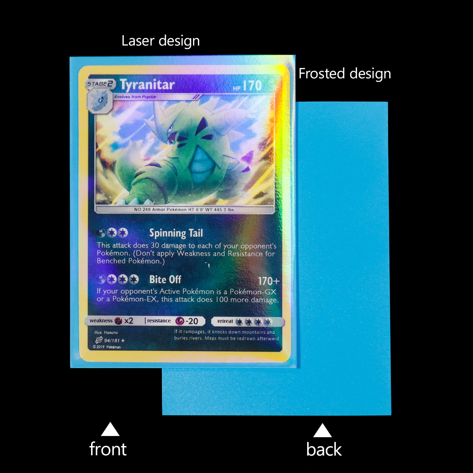 100pcs Light Blue Premium Matte Card Sleeves Fit for MTG Card Matte Sleeves, Rainbow Holographic Card Sleeves Unique Design