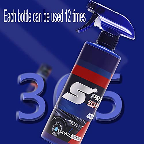 3 in 1 Ceramic Car Coating Spray, 500ml, 3 in 1 High Protection Quick Car Coating Spray, Ceramic car Wax Polish Spray, Plastic Parts Refurbish Agent, Quick Detail Spray for Cars, Car Coating Spray