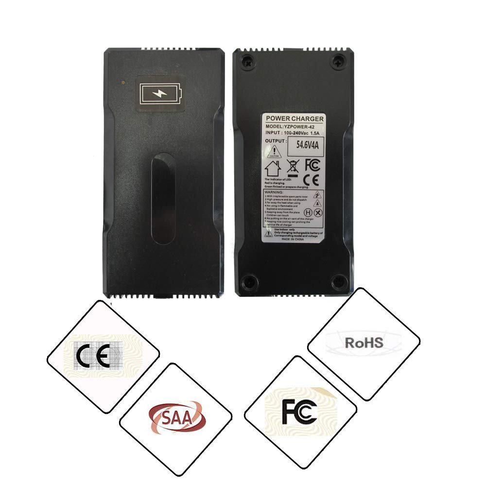 Abakoo 54.6V 4A Power Adapter for 48V 13S Lithium Battery Charger with 3-Pin XLR Connector