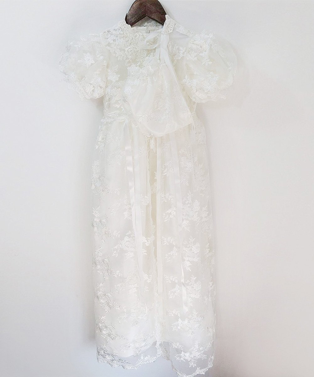 Abaowedding® Lace Christening Gowns Baby Baptism Dress Newborn Baby Dress (9 M) White