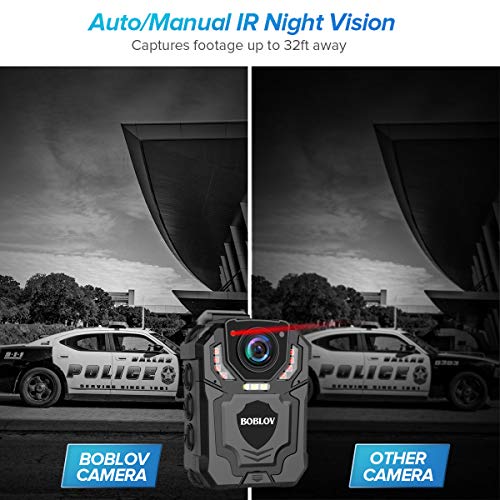 BOBLOV T5 32GB 1440P Body Camera with Audio Recording,Built-in SD Card, Two Batteries with Dock, Wearable Police Body Camera for Law Enforcement, Night Vision, File Protection