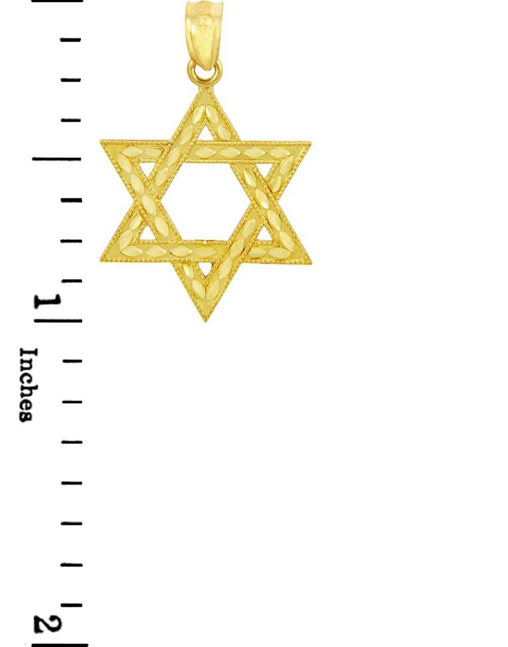 10k Gold Judaica Charm Jewish Star of David Pendant (Small)
