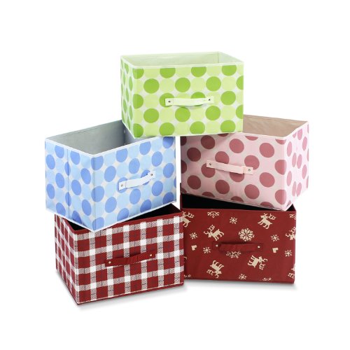 Furinno Laci 11144BL Non-Woven Fabric Soft Storage Organizer, Dot Design, Blue