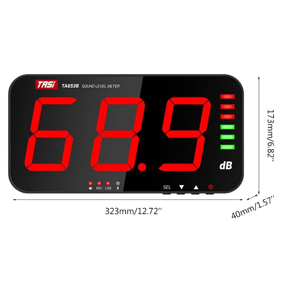 Abnana32x17cm Large Screen Sound Level Meter USB Datatransmission Noise Monitor TA653B